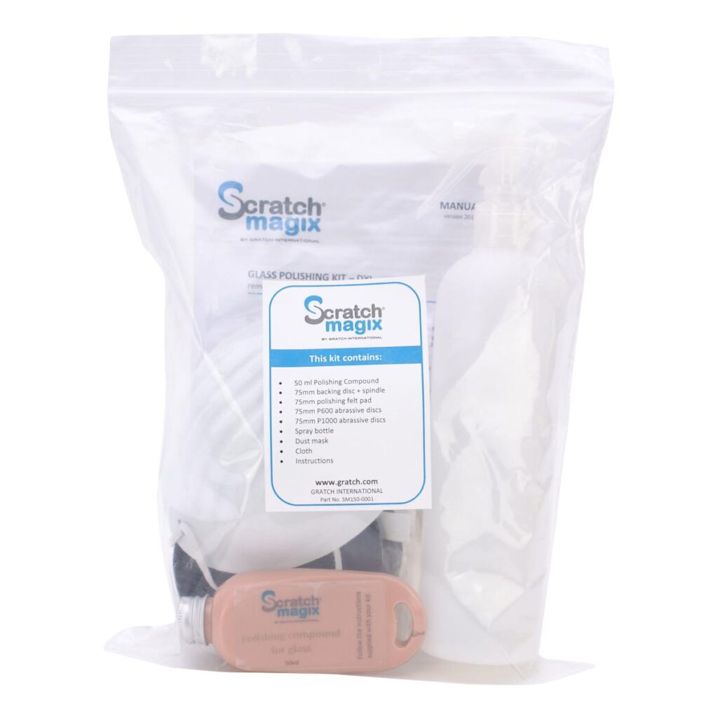 Glass polishing kit DYI - to remove fine to medium scratches